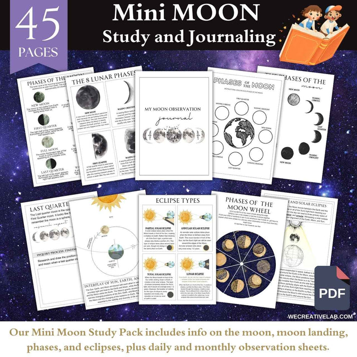 Moon Phases Mini Study & Journal Pack (Personal Use) – wecreativelab